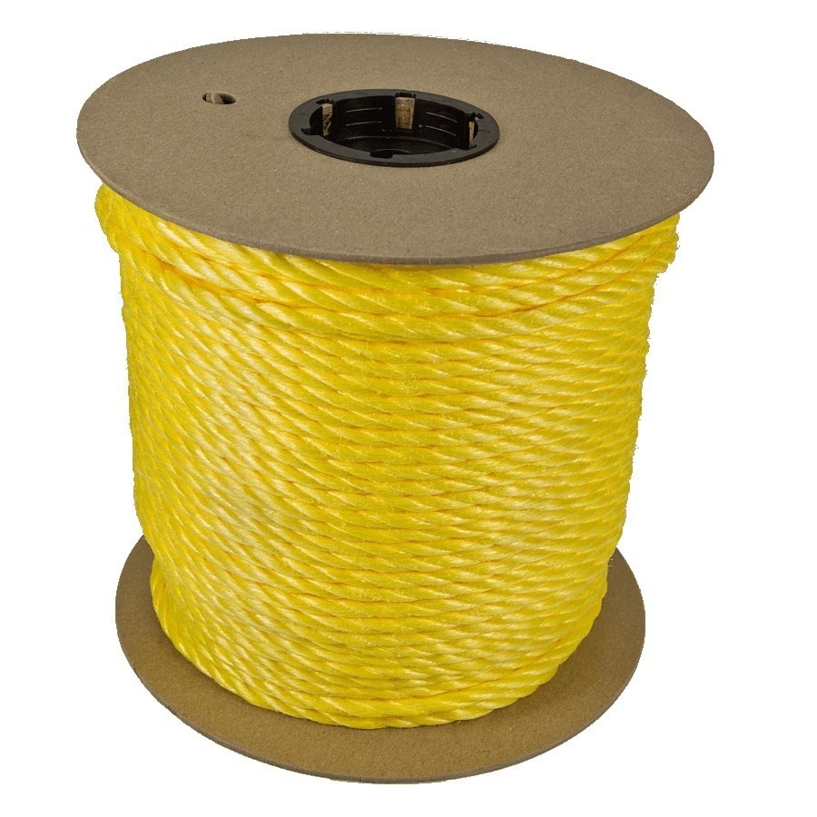 Corde en polypropylène torsadé de 1 pi x 5/8 po, jaune
