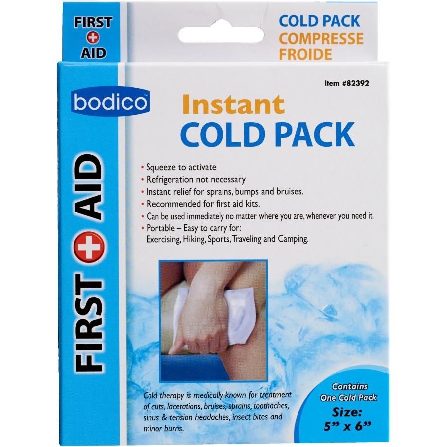 Compresse froide instantané de 5 po x 6 po pour premiers soins
