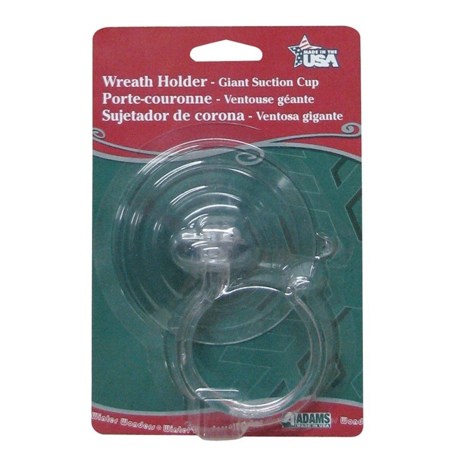 Crochet à ventouse en plastique transparent pour couronne jusqu'à 10 lb