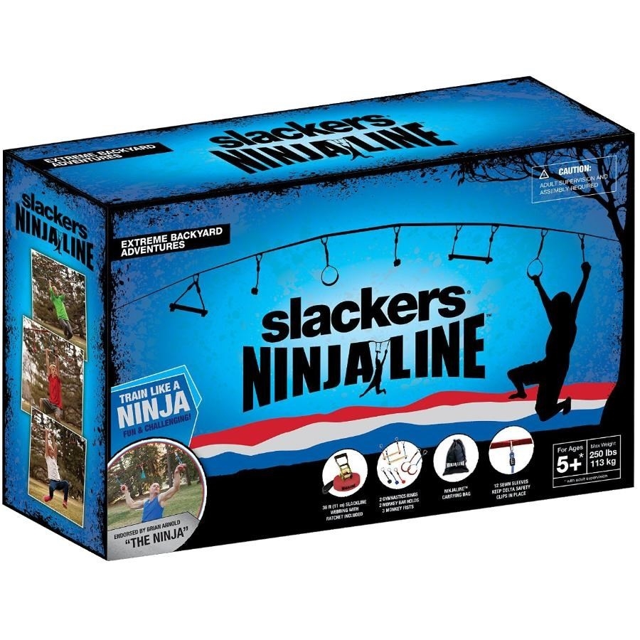 Ensemble NinjaLine de 30 pi, avec 7 obstacles suspendus